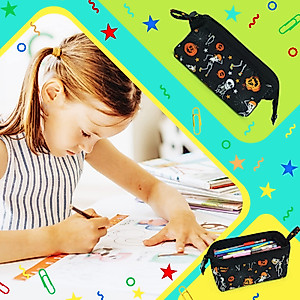 TYNGZEH Pencil Case Easy Grip Handle,Makeup Bag With Smooth Zipper, Halloween Multifunction Cosmetic Bag Durable Lightweight,Suitable For Boys, Girls And Adults