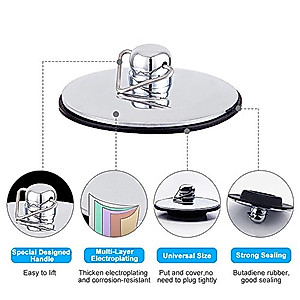 Drain Stopper Bathroom Sink Bathtub Accessories Hair Catcher Trap Strainer,Tub Stopper,Chrome Kitchen Sink Bathroom Bathtub Drain Cover Stopper Solid Metal Waste Plug with Chain