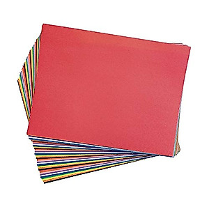 Construction Paper Pack, 50 Sheets of Assorted Colors, 12" x 18", Heavyweight Construction Paper, Crafts, Art, Kids Art, Painting, Coloring, Drawing, Creating, Arts and Crafts,Homes,Home School Use