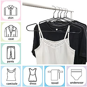 GXLQIJU Clothing Hangers Non-Slip Durable Metal Hanger with Rubber Coating Space-Saving Slim Standard Clothes Hangers for Shirt Skirt Coat (Black, 32pack)