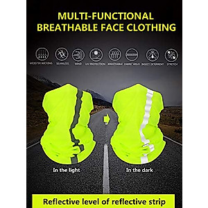 SATINIOR 8 Pieces Reflective Neck Gaiter for Men Cycling Balaclava Face Mask Cover Bandana Capuchas para el sol para Hombre Fluorescent Yellow