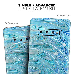 DesignSkinz Mixed Blue Oil Protective Vinyl Decal Wrap Skin Cover Compatible with The Samsung Galaxy S20 (Screen Trim & Back Glass Skin)