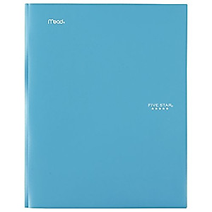 Five Star 2 Pocket Folder, 4 Pack, Plastic Folders with Stay-Put Tabs and Prong Fasteners, Holds 8-1/2” x 11" Paper, Writable Label, Assorted Colors (38064)