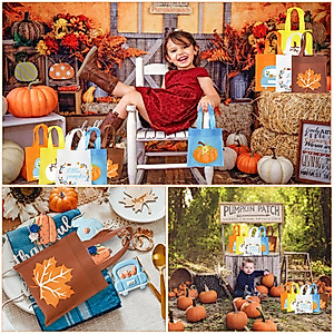 20Pcs Blue Little Pumpkin Party Favor Bags, Fall Party Treat Candy Bags Halloween Pumpkin Goodie Gift Bags for Boy Little Pumpkin Baby Shower Fall Birthday Thanksgiving Halloween Party Favor