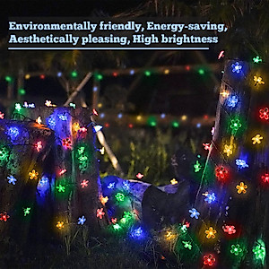 Solar String Flower Lights Waterproof IP65 for Outdoor Decor Party Garden Yard Home Wedding Christmas Halloween Holiday Tree Decoration Lighting