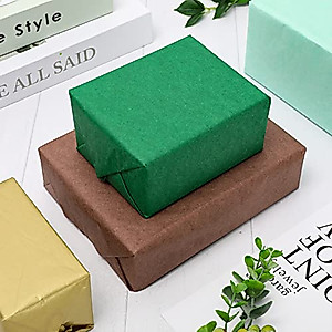 Whaline 100 Sheet Assorted Tissue Paper Folded Flat Green Gold Brown Gift Wrapping Paper Art Paper for St Patrick's Day DIY Gift Wrapping Birthday Easter Baby Shower Wedding Craft Making, 14 x 20 in