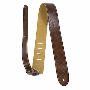 Perri's Leathers Ltd. - Italian Leather Guitar Strap - Adjustable from 41" to 56" for Electric, Bass, Acoustic Guitar - Deluxe Italian Leather - Chestnut (JW-G7LE-IT68)
