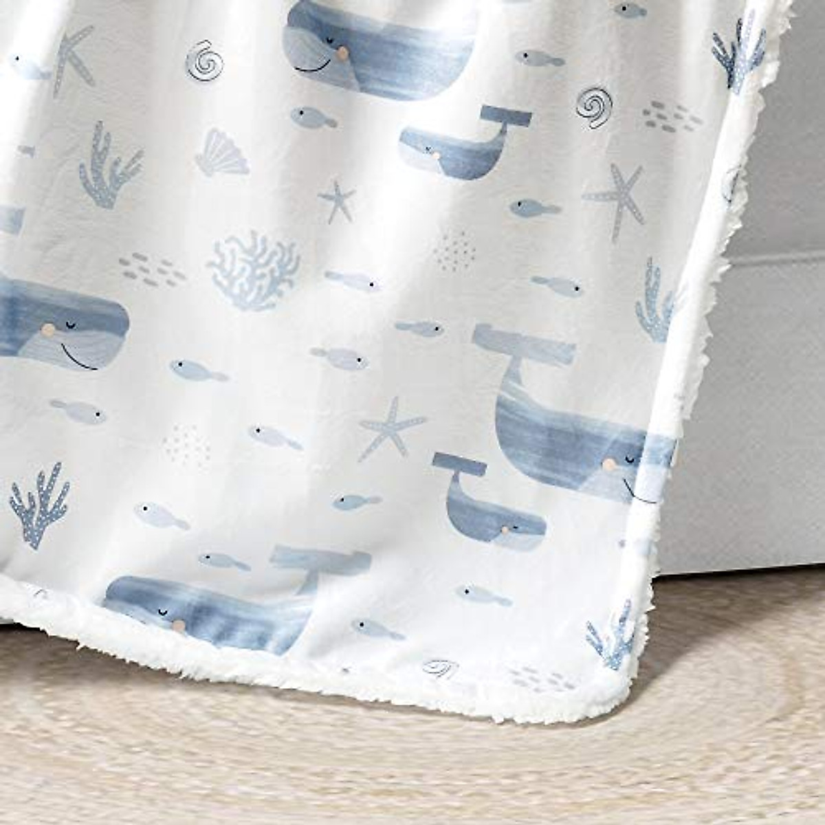 Lush Decor Baby Seaside Sherpa Blanket, Blue 30" x 40"
