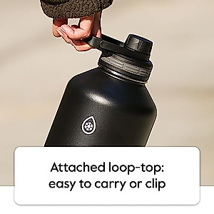 ThermoFlask Double Wall Vacuum Insulated Stainless Steel Water Bottle with Two Lids, 40 Ounce, Capri