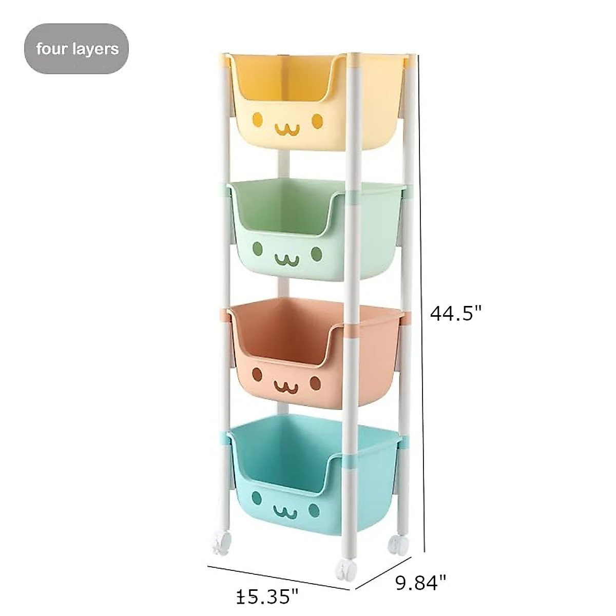 The Simple Co. Colorful Multi-Layer Cute Children's Storage Bin (Two Tier)