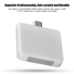 Portable Contactless Smart Card Reader, High Frequency RFID ID Mobile Phone Card Reader with USB Male Interface, 0.2s Fast Card Reading, IC/ID Dual Version, Support PC Phone Tablet (White)