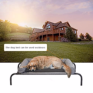 objoy Original Elevated Dog Bed Protable Raised Pet Cots with Soft Side for Large Medium Small Dogs, Sturdy Frame& Breathable Mesh for Indoor Outdoor Use (L)