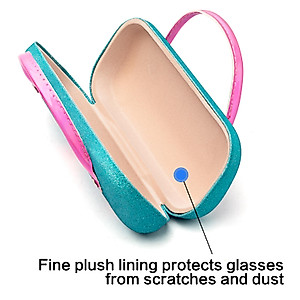 Face Shadow Kids Girls Glasses Case Eyeglass Case Various Pattern Hard Shell with Handle - Little Mermaid