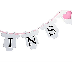 INNORU(TM) It is Twins Banner -Baby Shower, Gender Reveal, Baby Girl's 1st 2nd 3rd Birthday Banner Party Decorations