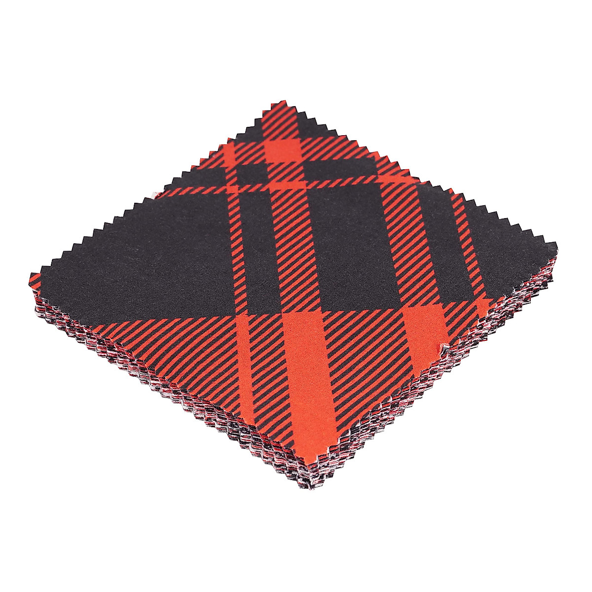 Soimoi Precut 10-inch Tartan Prints Cotton Fabric Bundle Quilting Squares Charm Pack DIY Patchwork Sewing Craft- Magenta & Black