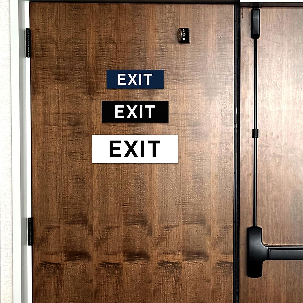 All Quality Basic Exit Wall or Door Sign - Simple & Clear To Ensure Safety | Easy to Install - Brushed Gold - Small (1 Pack)