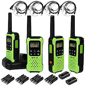 Retevis RT49P Floating Walkie Talkie, IP67 Portable Two-Way Radios, Waterproof Walkie Talkies Rechargeable, NOAA, Flashlight SOS Handheld Radios with Headset for Golf, Fishing, Hunting(4 Pack)