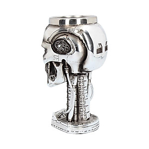 Nemesis Now Terminator Head Goblet 17cm Silver, Resin w/Stainless Steel Insert