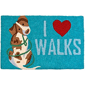 Jellybean Indoor/Outdoor Decorative I Luv Walks Accent Rug - 21" X 33"