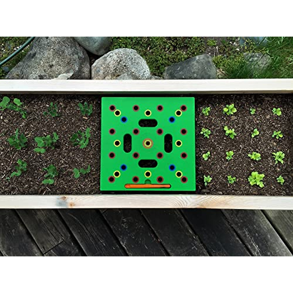 Seeding Square – Seed Sowing Template for Maximum Harvest - Square Foot Gardening Tool Kit – Includes: Color Coded Seed Spacer & Magnetic Seed Dibber/Seed Ruler/Seed Spoon & Vegetable Planting Guide