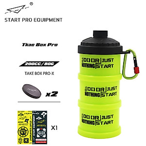 SPEQT Protein Powder Stackable Container To Go,with Top Cap Funnel for Water Bottle,Twist Lock Portable Supplement Organize Storage Dispenser for Pre/Post Workout,Fitness,Travel,Gym