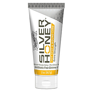 Absorbine Silver Honey Hot Spot & Wound Care Ointment 2oz Tube, Manuka Honey & MicroSilver BG, Medicated for Dogs, Cats, Small Animals