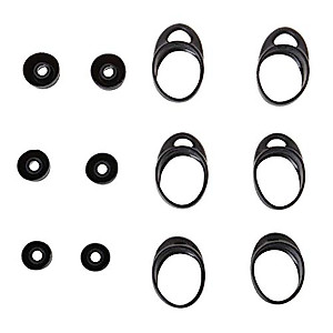 BLLQ Replacement for Samsung Gear IconX (2018 Edition) Ear Tips Wingtips 12 PCS Accessories, Silicone Earhooks Earbuds Cover Eargels Eartips Compatible with Gear IcoonX, Black 12pcs
