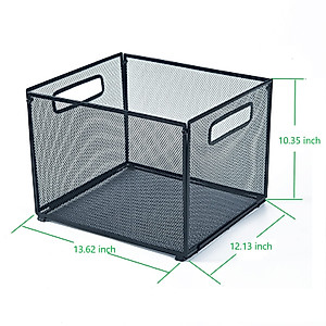 SETTFRFE Letter Size Hanging Folder Organizer,Metal Mesh Hanging File Folder Box,Office File Baskets,Black
