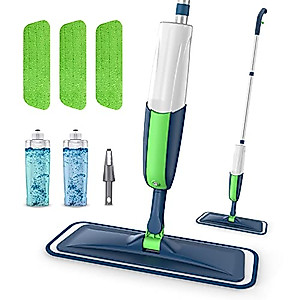 Spray Mops Microfiber Floor Mops for Floor Cleaning - MEXERRIS Wet Mops Dust Mop with 2 Refillable Bottle and 3 Microfiber Pads Wood Floor Cleaning Mop for Hardwood Laminate Ceramic Floors Cleaning