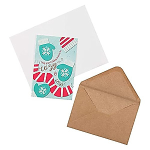 48 Pack Christmas Cards in Bulk with Kraft Envelopes, 6 Cozy Christmas Designs for Holiday Thank You Cards 4x6"