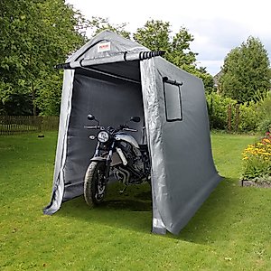 VEVOR Portable Shed Outdoor Storage Tent, 6x8x7 ft Waterproof Heavy Duty All-Season Portable Garage Storage Shelter with Roll-up Zipper Door and Ventilated Windows for Motorcycle, Bike, Garden Tools