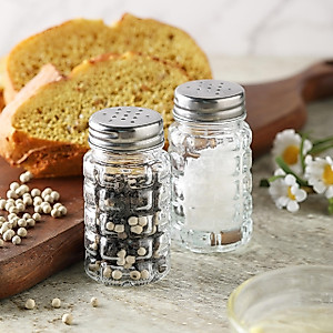 Salt and Pepper Shakers, JJOO Glass Salt Shaker with Stainless Steel Tops (Retro Sytle, 40ml)