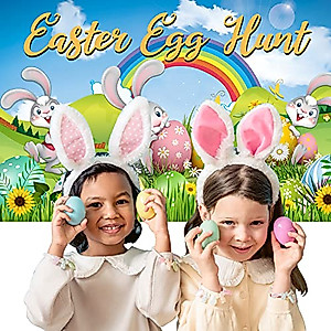 Easter Banner Easter Party Decorations Easter Egg Hunt Backdrops Banner Photo Backgrounds for Photography Photoshoot Kids Birthday Party Supplies 72 x 44 Inches