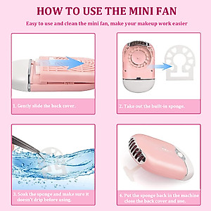 TOEDO USB Mini Lash Fan Dryer Handheld Air Conditioning Blower with Built in Sponge for Eyelash Extension
