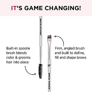 IT Cosmetics Heavenly Luxe Brow Power Universal Brow-Transformer Brush #21 - Angled Brush + Spoolie Brush - For Natural-Looking, Polished Brows - With Award-Winning Heavenly Luxe Hair