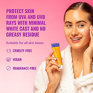 Good Molecules Sheer Mineral Sunscreen SPF 30 Minimal Whitecast Zinc Oxide Sunscreen with Hyaluronic Acid, Reef-Safe, UVA/UVB Protection - Skincare for Face