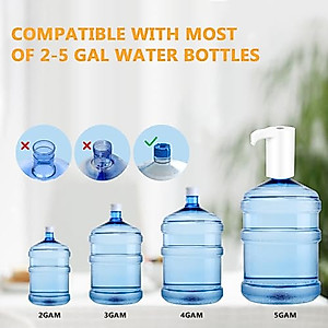 MJIYA Water Dispenser for 5 Gallon Bottle - Safe and Durable Electric Pump with Universal Compatibility - Convenient USB Charging Battery - Easy to Use and Portable - for Home, Camping, and Office
