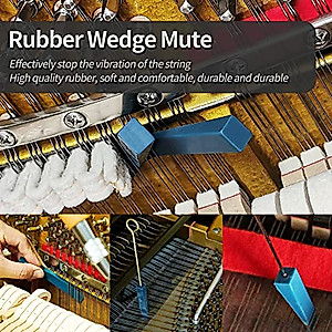 Piano Tuning Kit Professional Wrench Hammer Rubber Mutes Set Including 9 pcs Tuning Tools for Piano Tuning with Tuner