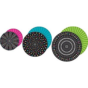 Chalkboard Brights Hanging Paper Fans
