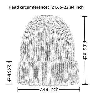Connectyle Daily Ribbed Knit Winter Hat Slouch Fold Beanie for Women Stylish Plain Watch Cap Beige