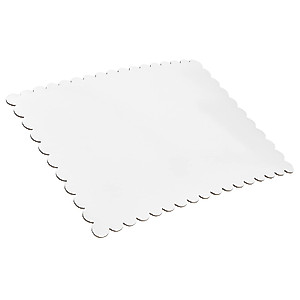 Sparkle and Bash White Foil Cake Boards, Scalloped Rectangle Dessert Base (14 x 10 In, 25 Pack)
