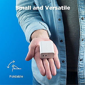 Innergie C6 Duo 63W USB C Charger, 2-Port Foldable Wall Charger Charging Block QC 4.0 PD 3.0 PPS 25W Super Fast Charging for Galaxy iPhone 16 Pro Max iPad Air Mini MacBook Phone Laptop Power Adapter