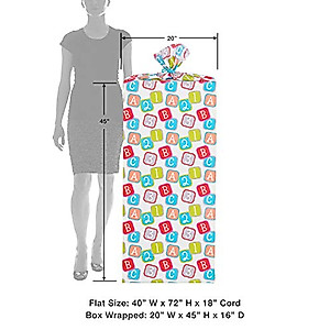 American Greetings Jumbo Plastic Baby Shower Gift Bag, Baby Blocks (1 Bag, 6 ft. x 3.33 ft.)
