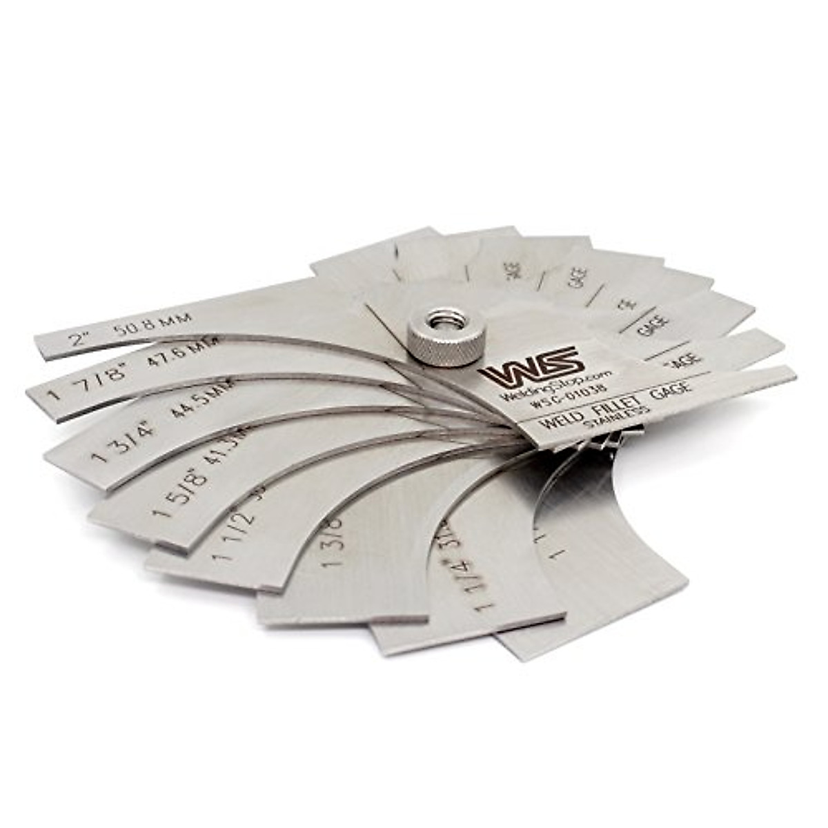 Weld Leg Length/Fillet Throat Gage 28.6-50.8mm 1''1/8-2'' Stainless Steel Inch/mm Y