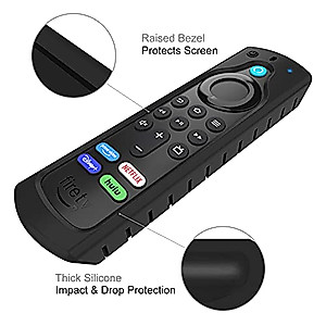 CaseBot Remote Case for Fire TV Stick 4K Max/Fire TV Stick (2nd and Later) / Fire TV Stick Lite/Fire TV Cube - Anti-Slip Silicone Cover for Alexa Voice Remote (2nd Gen and 3rd Gen), Black