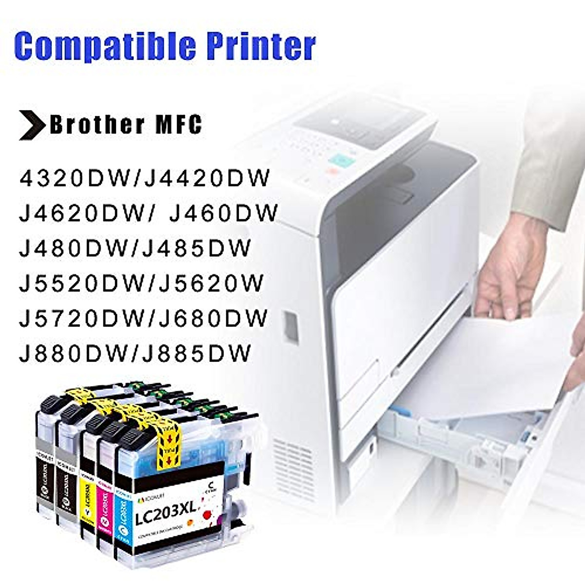 ICOMJET Compatible Ink Cartridge Replacement for Brother LC203 LC203XL Work for Brother J5520DW J460DW MFC-J480DW MFC-J880DW MFC-J485DW MFC-J680DW MFC-J4620DW MFC-J5720DW Printers (10 Pack)