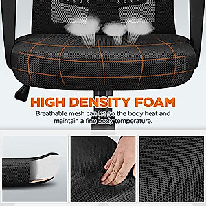 Yaheetech Office Chair Computer Desk Chair Swivel Ergonomic Chair Rolling Executive Office Chair with Wheels and Lumbar Support for Home Office and Study, Black