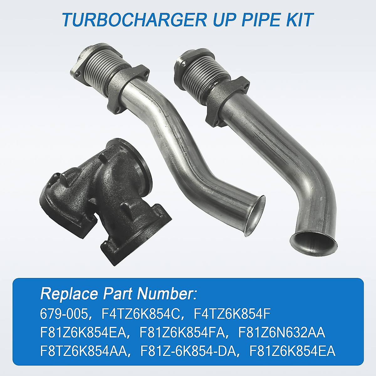 JDMSPEED New Turbo Diesel With Hardware Bellowed Up Pipe Kit Replacement For Ford F250 F350 F450 F550 Super Duty 7.3L 1999-2003 Replace F4TZ6K854F F4TZ6K854C F81Z6K854EA 679-005