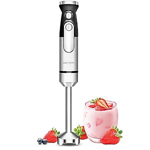 Amateys Immersion Blender,700W Handheld Blender with Heavy Copper Motor,Infinitely Variable Speeds Stick Kitchen Blender,Detachable Stainless Steel Smoothie Blender,for Soup Puree Baby Food Juice