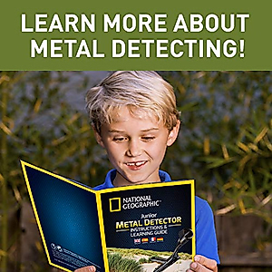 NATIONAL GEOGRAPHIC Junior Metal Detector - Adjustable Metal Detector for Kids with 7.5" Waterproof Dual Coil, Lightweight Design Great for Treasure Hunting Beginners